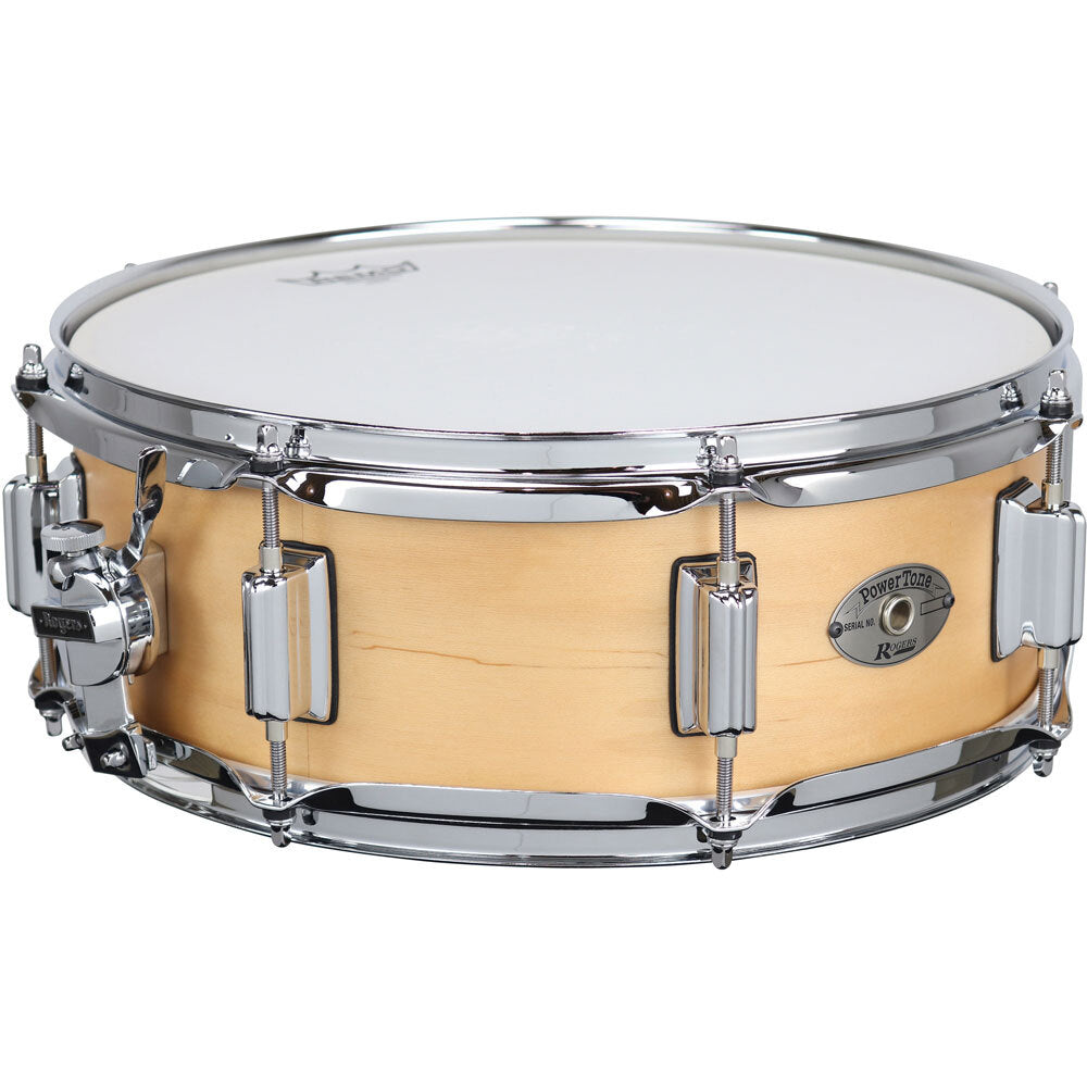 Rogers PowerTone Series Wood Shell Snare Drum in Satin Natural - 14 x ...