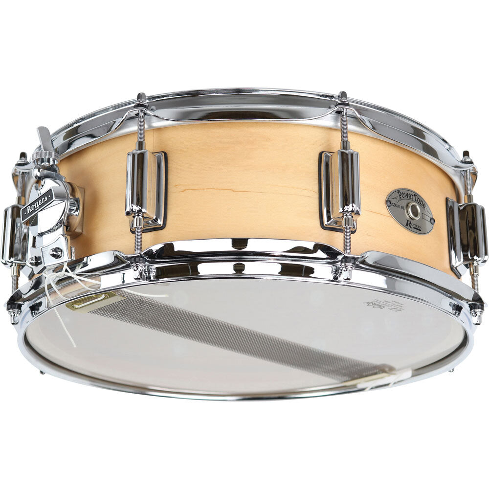 Rogers PowerTone Series Wood Shell Snare Drum in Satin Natural - 14 x ...