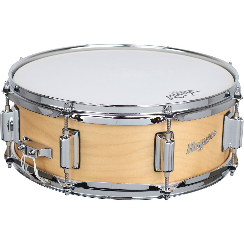 Rogers PowerTone Series Wood Shell Snare Drum in Satin Natural - 14 x ...